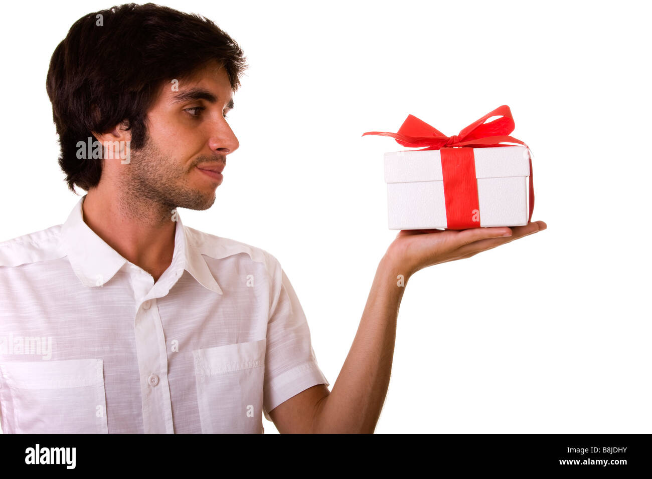 Young man give christmas gift hi-res stock photography and images - Alamy