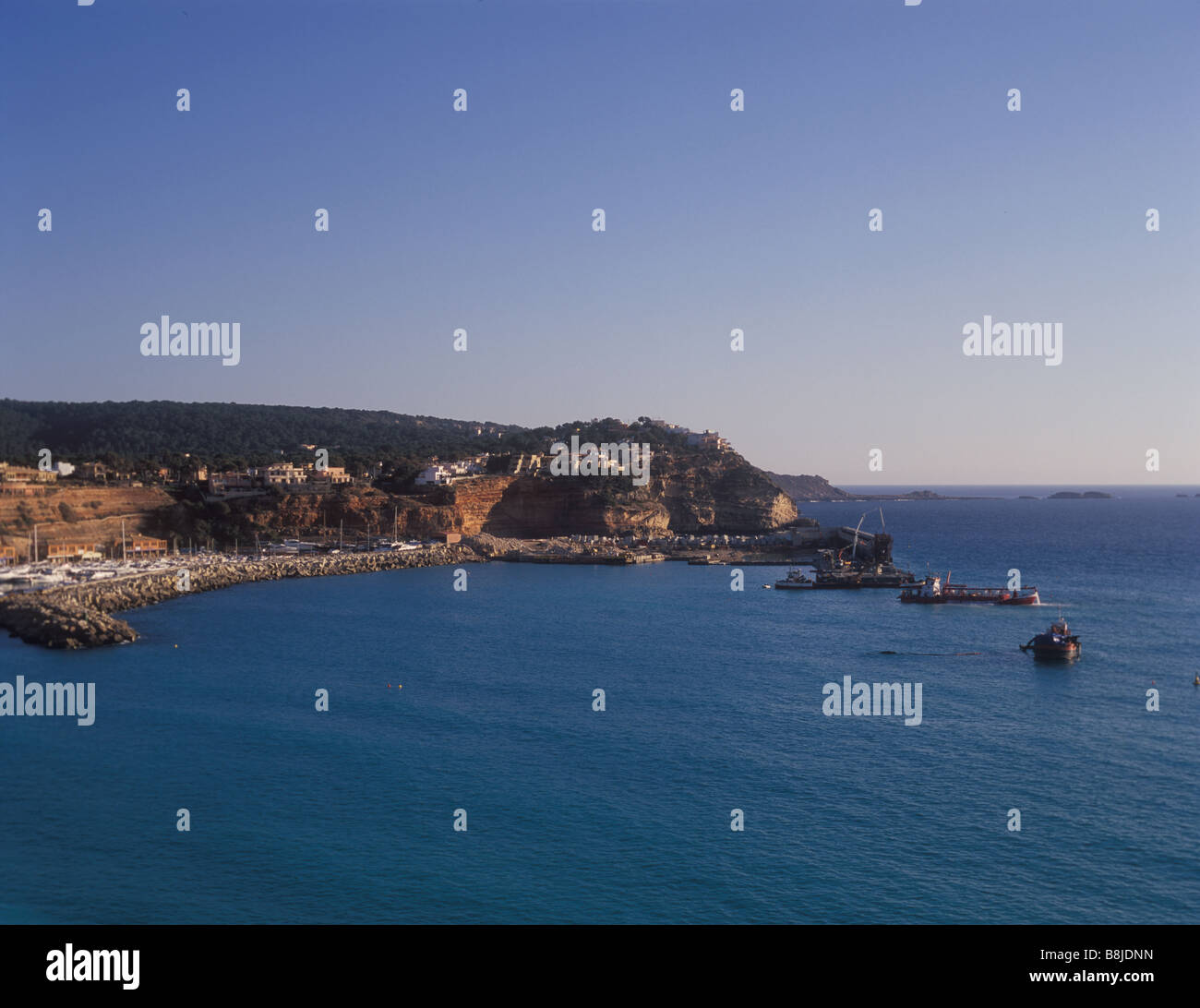 Port Adriano - panoramic view - marina extension works in progress ...