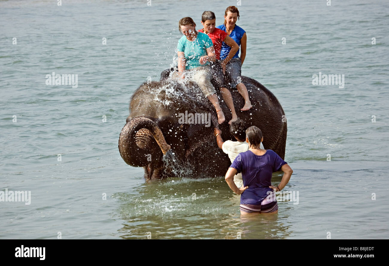 Indian woman bathing in river hi-res stock photography and images - Alamy