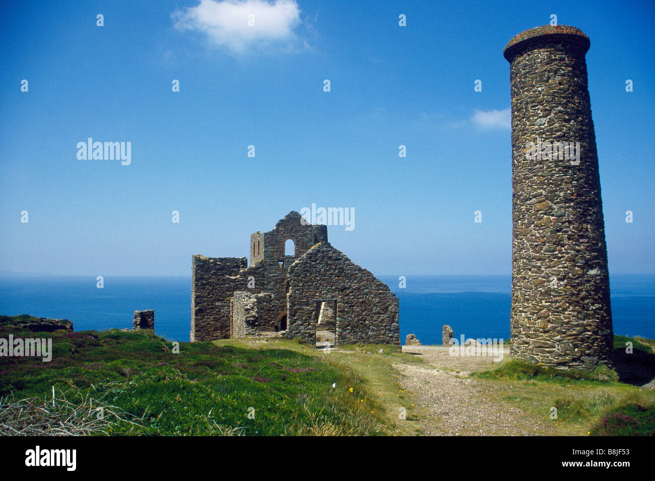 Tin mining Old engine house and chimney Near St Agnes WHEAL COATES ...