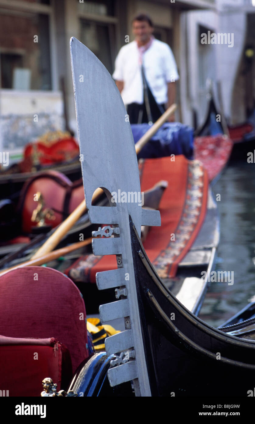 Boat gondola Prow Carving traditional shape Man gondolier VENICE ...