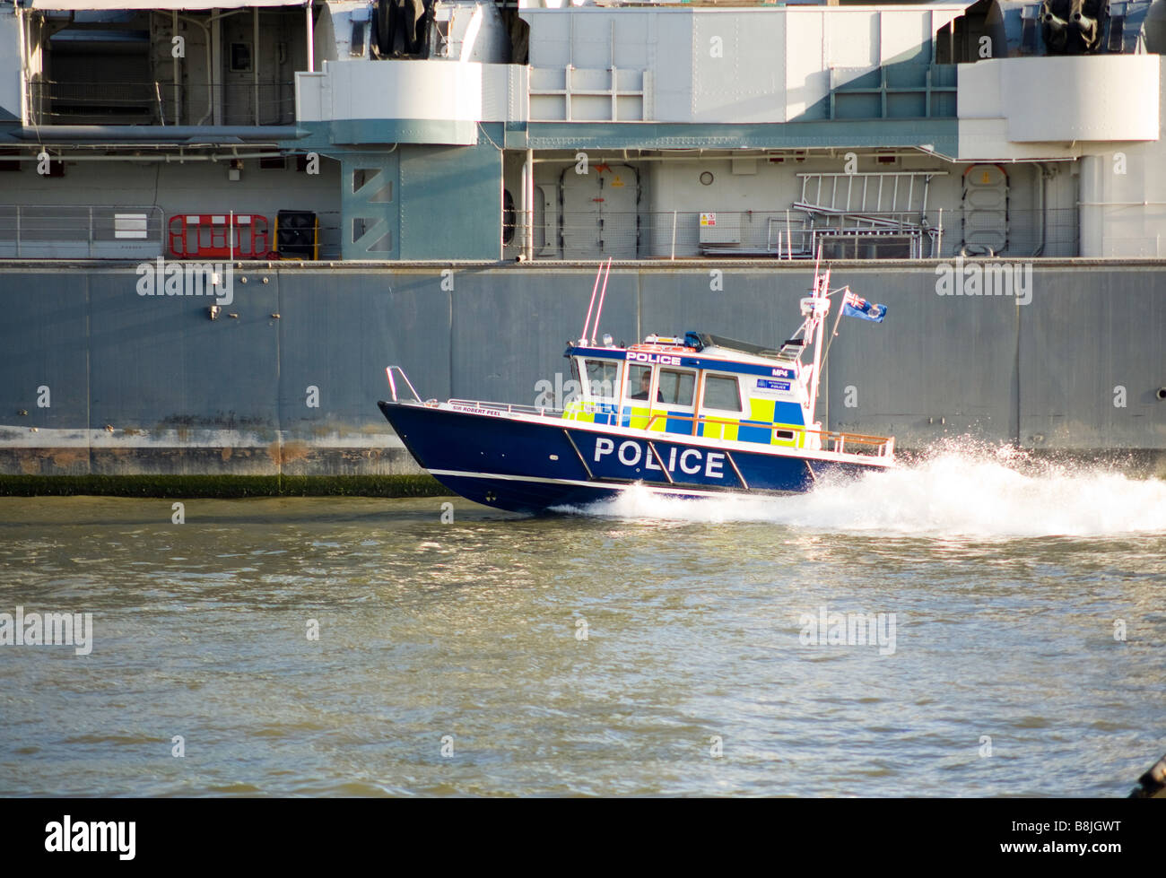A British Police Boat on the River Thames Stock Photo - Alamy