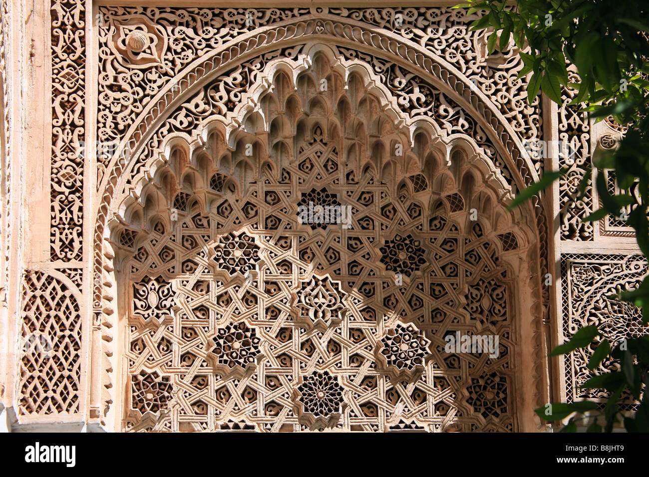 Decorative Wall Panel, Bahia Palace, Marrakech, Morocco, North Africa ...