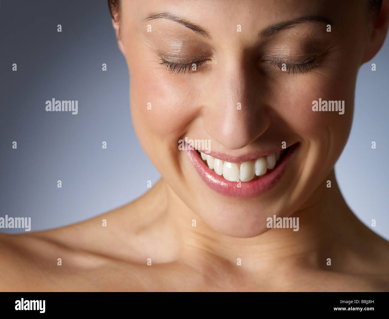 Model with perfect smile and teeth Stock Photo - Alamy