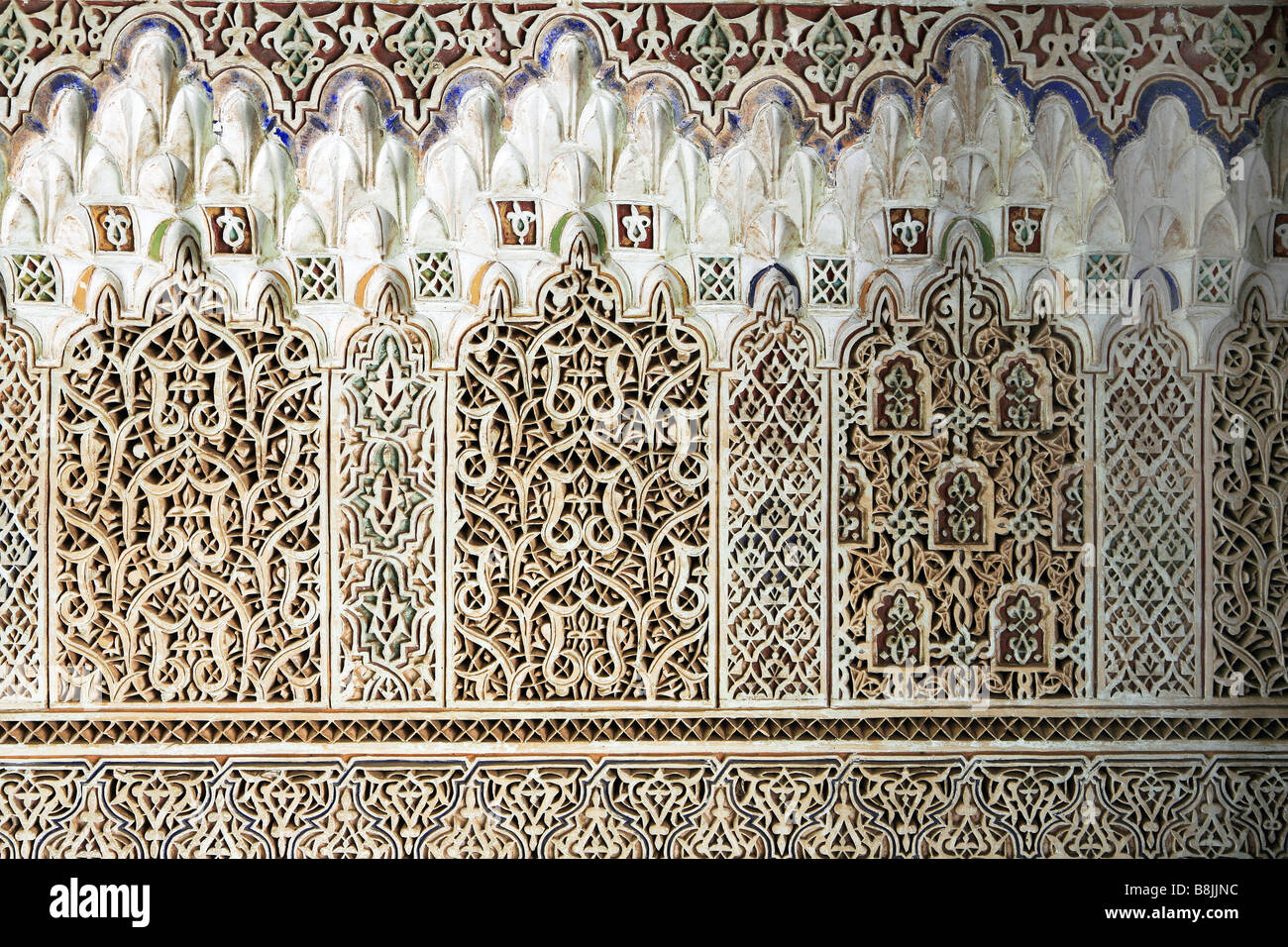 Decorative Wall Panel, Bahia Palace, Marrakech, Morocco, North Africa ...