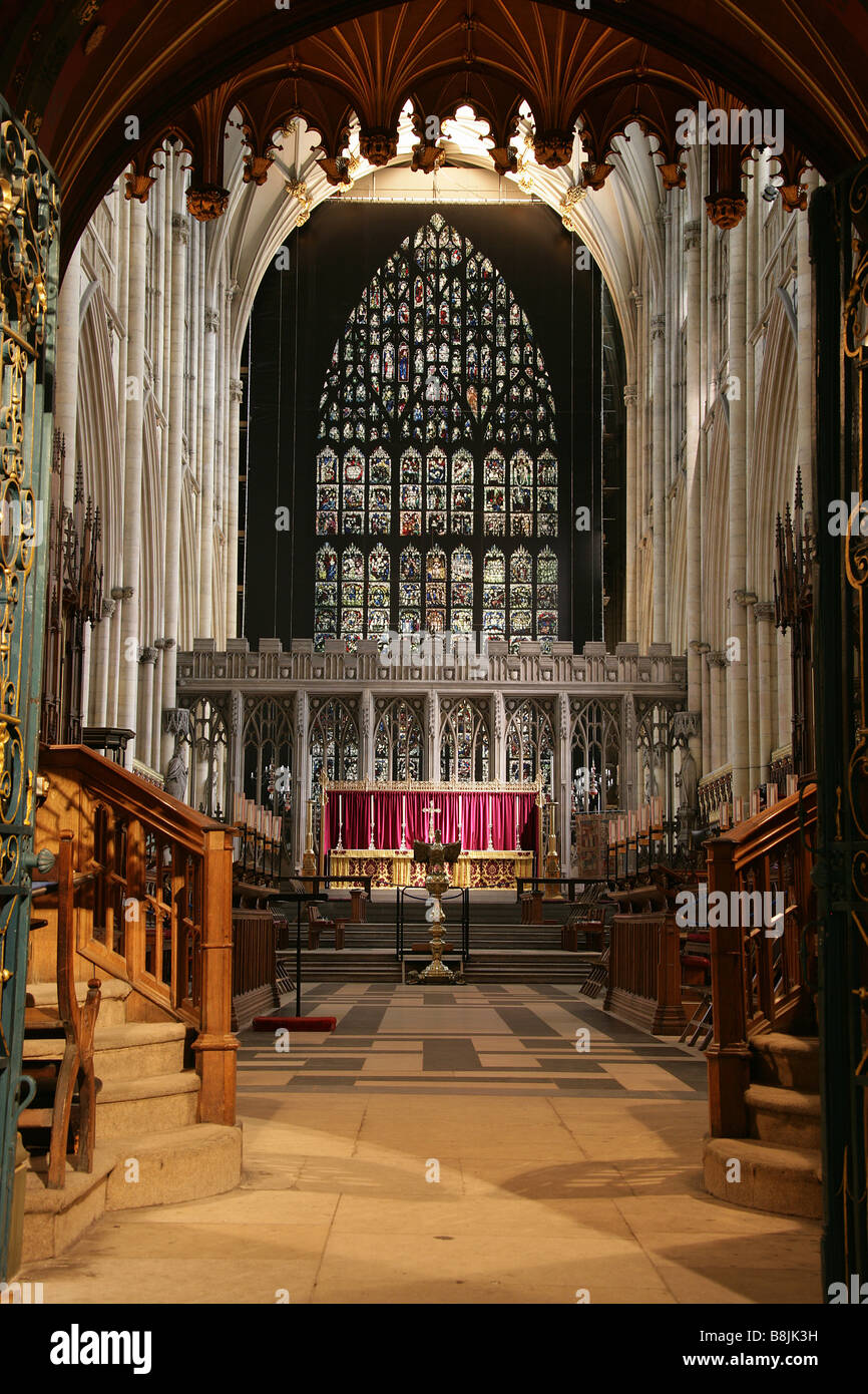 City of York, England. Quire, Lady Chapel and the Great East Window of ...