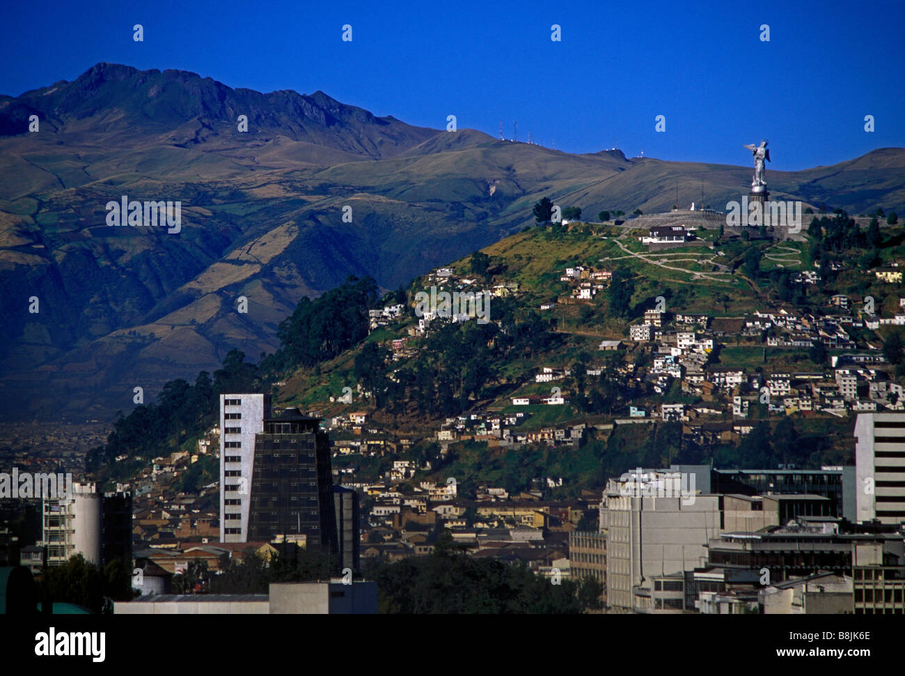 overview, cityscape, capital city, city of Quito, Quito, Andes ...