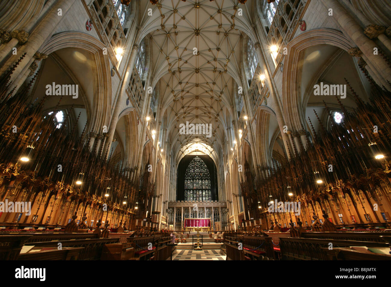 City of York, England. Quire, Lady Chapel and the Great East Window of ...