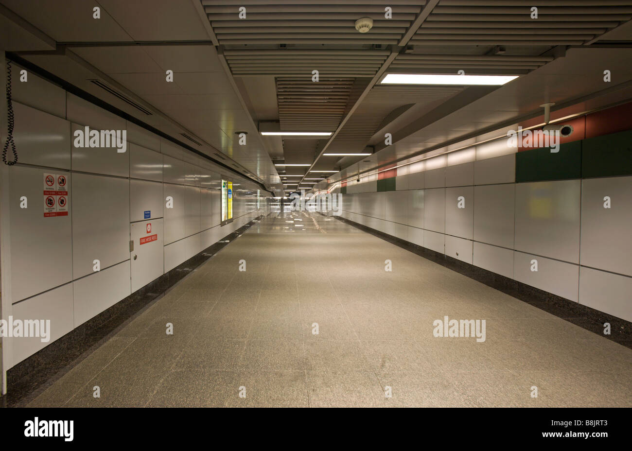 Underground passageways on route to the underground MRT in Singapore ...