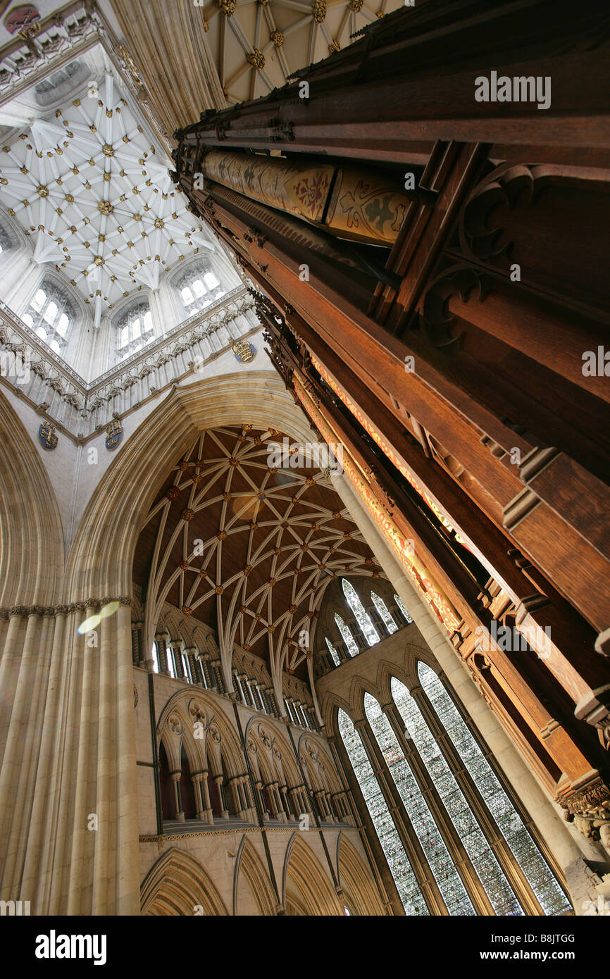 City of York, England. York Minster organ with the Central Tower, North ...