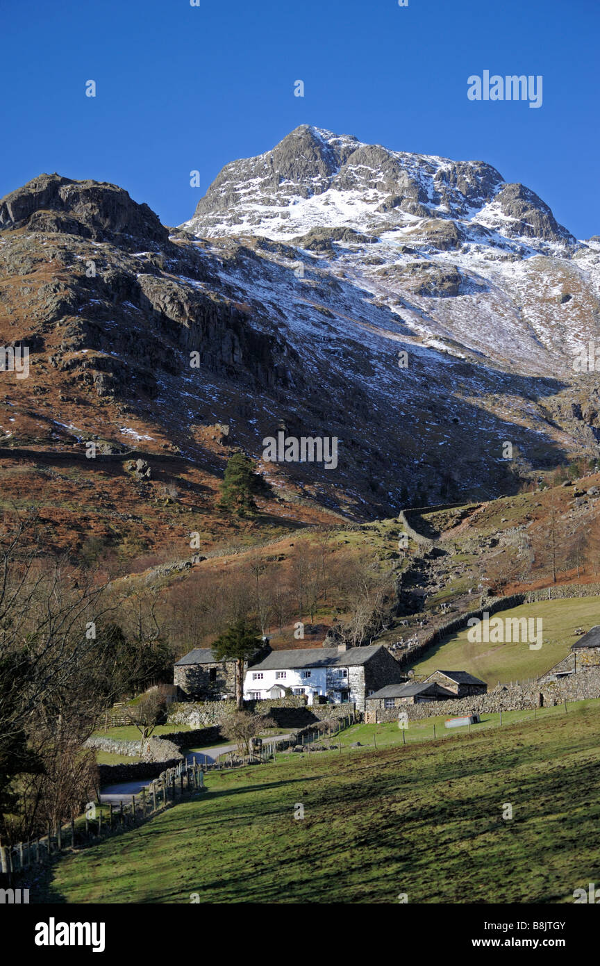 Millbeck Farm and Harrison Stickle.Great Langdale. Lake District ...