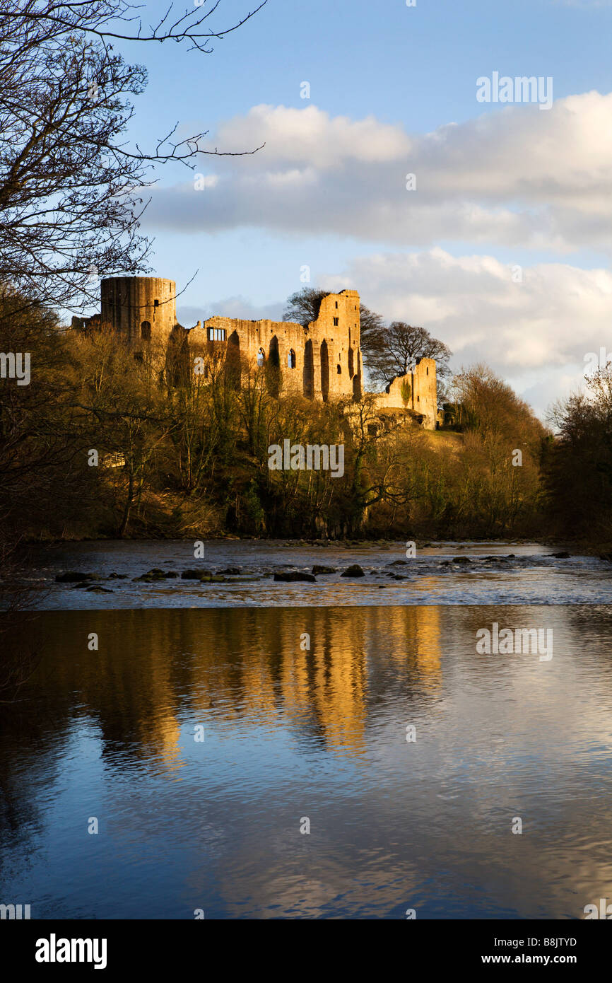 The Castle Reflected in the Tees Barnard Castle County Durham England ...