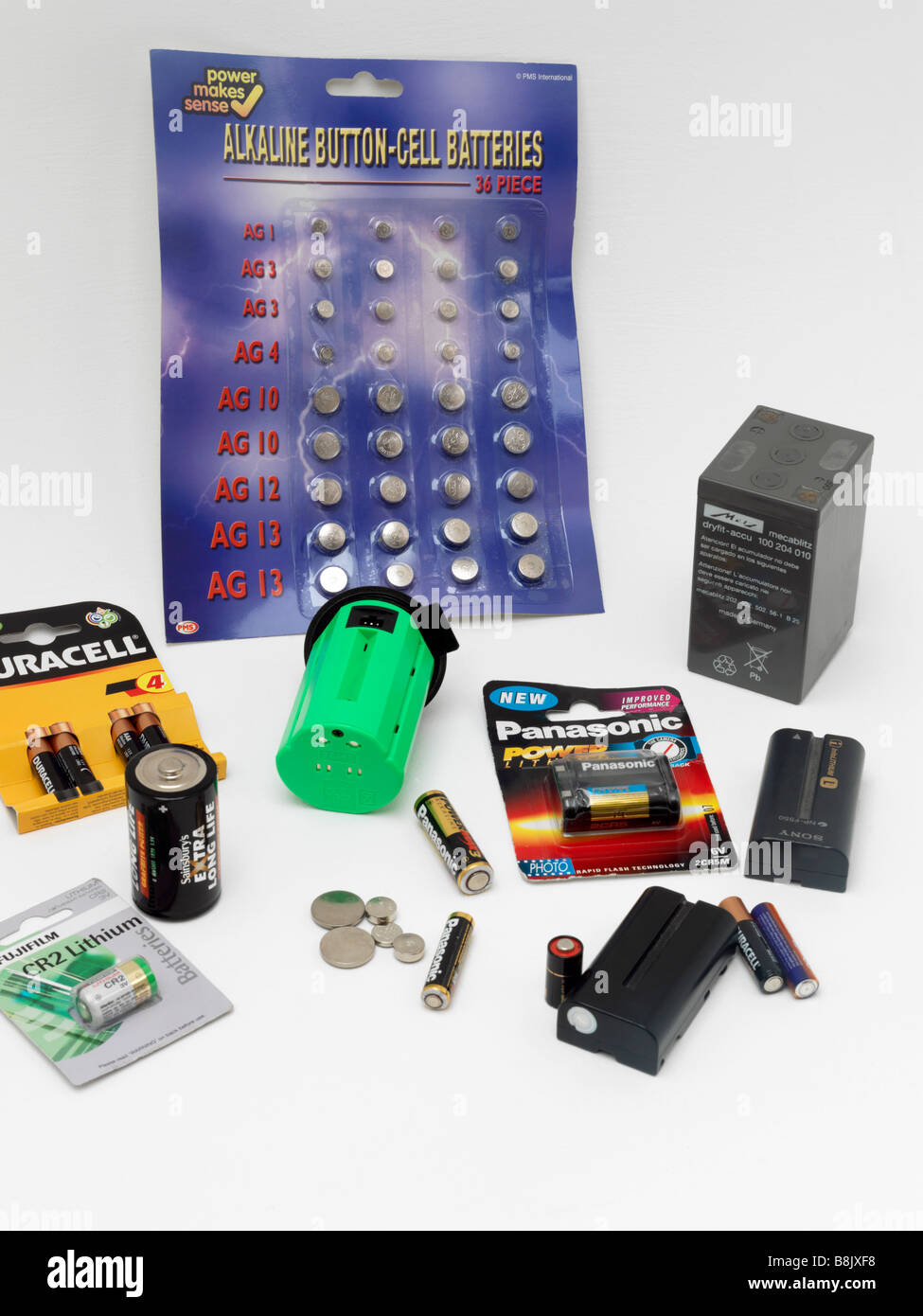 A Selection of Different Types of Batteries Stock Photo - Alamy