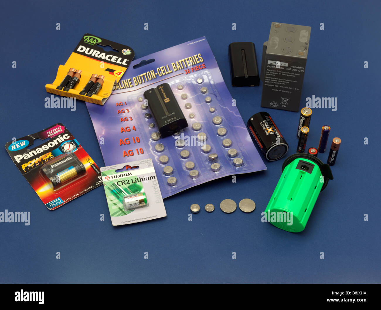 A Selection of Different Types of Batteries Stock Photo - Alamy