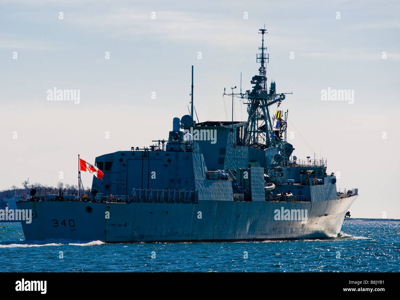 Halifax class frigate HMCS ST. JOHN'S (FFH 340) departs Halifax Harbour ...