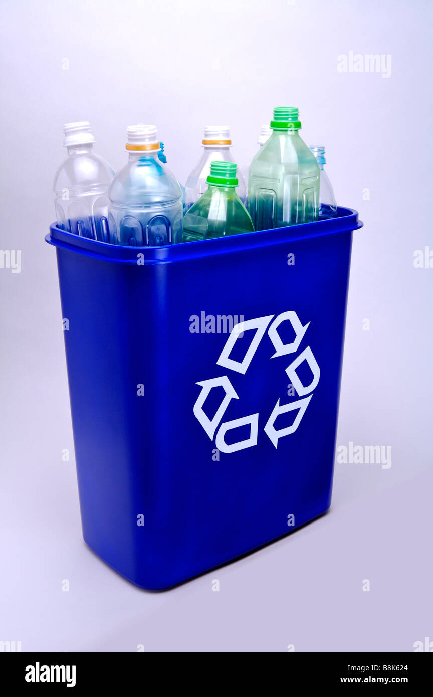 A recycling bin with empty bottles Stock Photo - Alamy