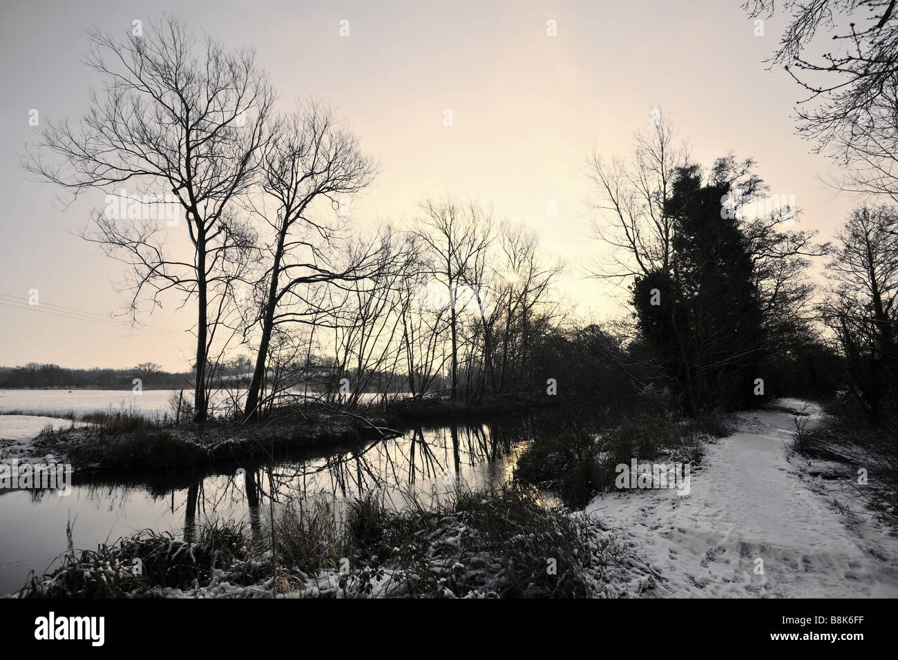 A snow covered rural landscape in the countryside Stock Photo - Alamy