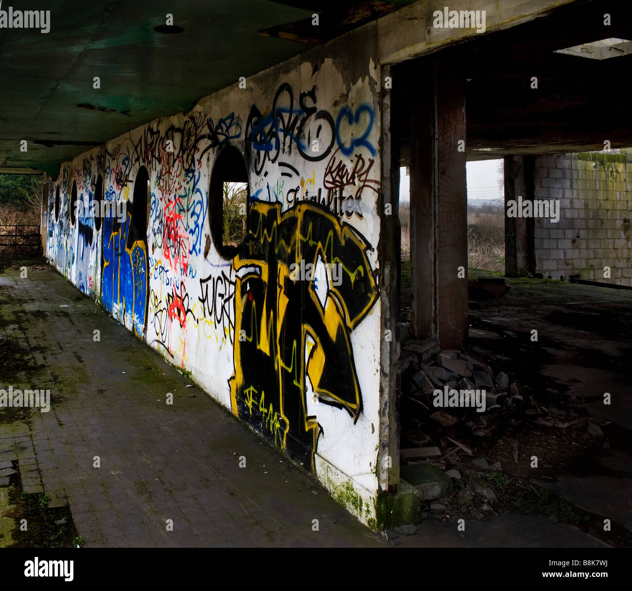 Graffiti on the walls of a derelict building Stock Photo - Alamy