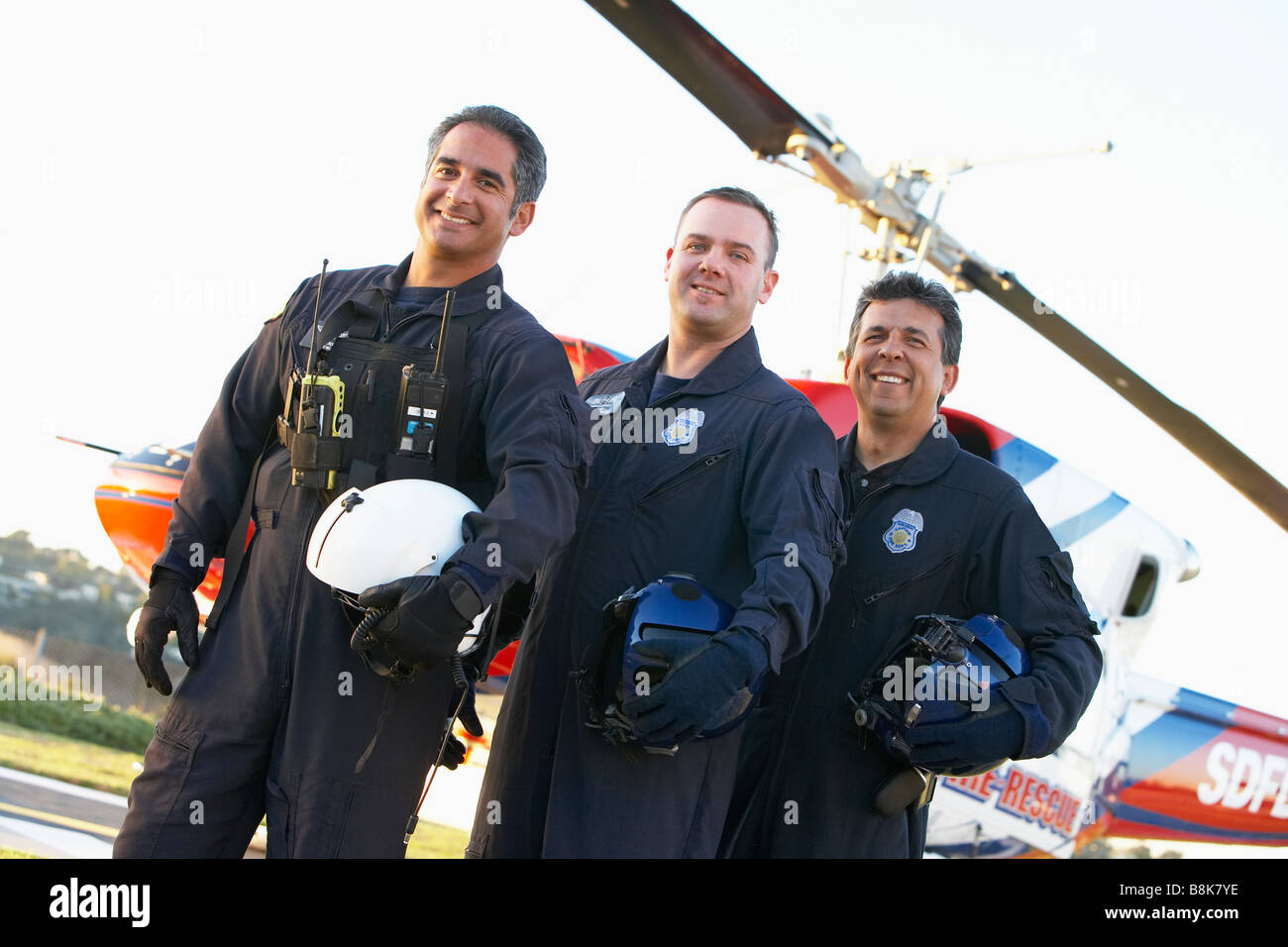 Portrait of paramedics standing in front of Medevac Stock Photo - Alamy