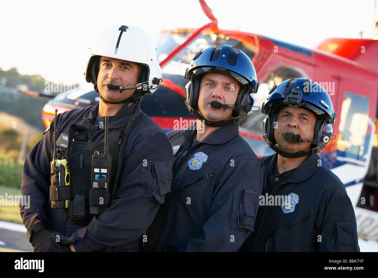 Portrait of paramedics standing in front of Medevac Stock Photo - Alamy