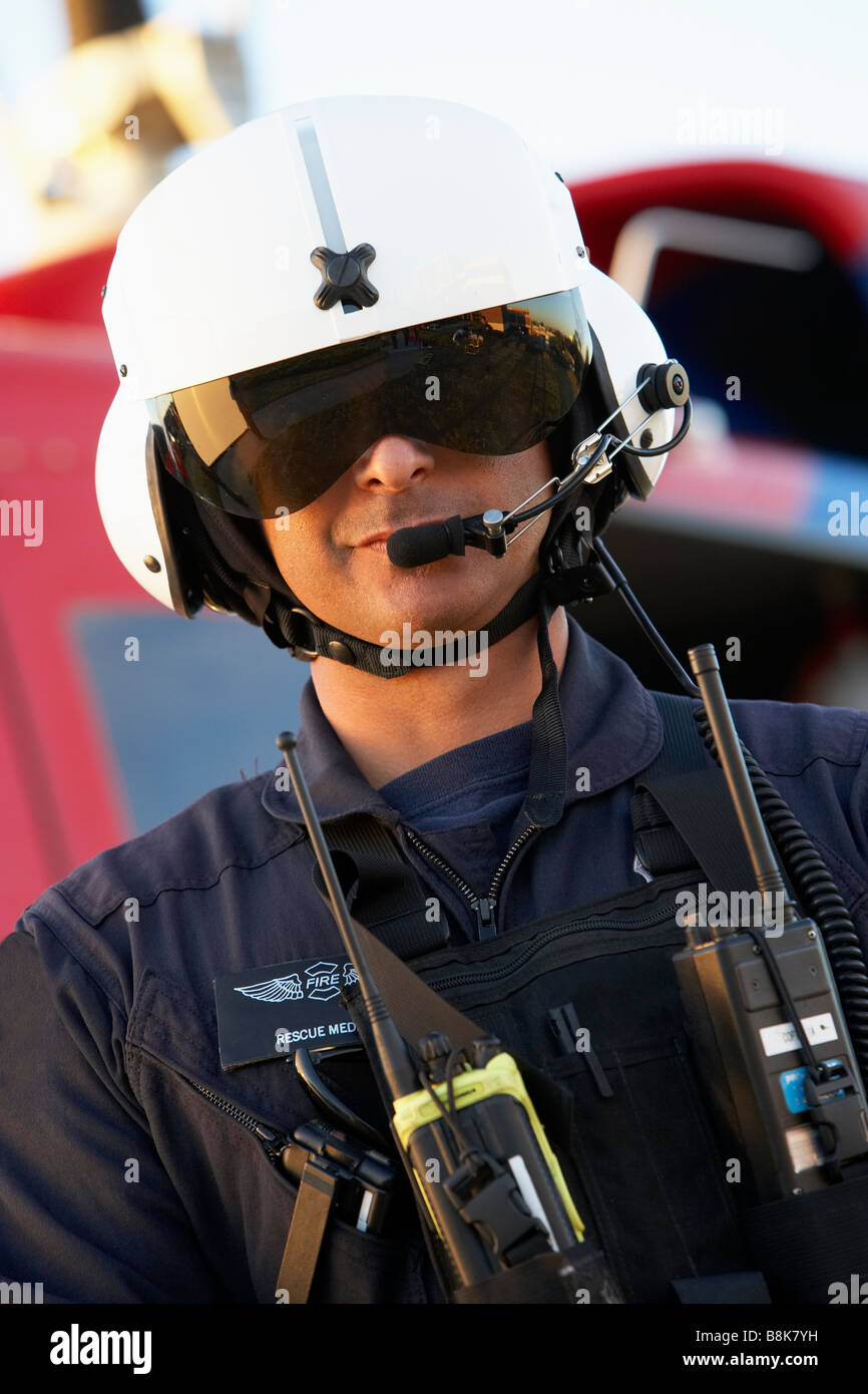 Portrait of paramedic standing in front of Medevac Stock Photo - Alamy