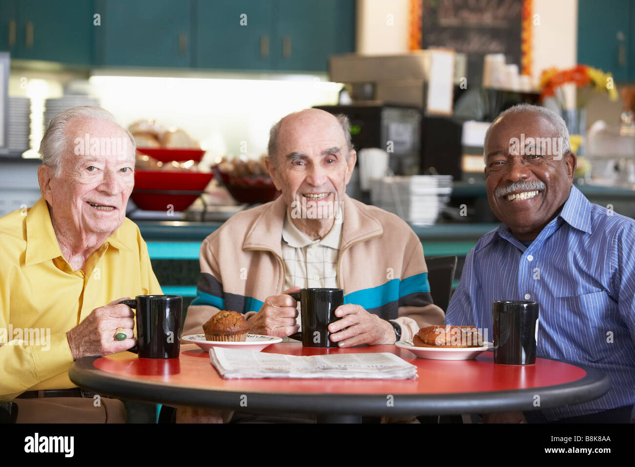 Senior men drinking tea together Stock Photo - Alamy
