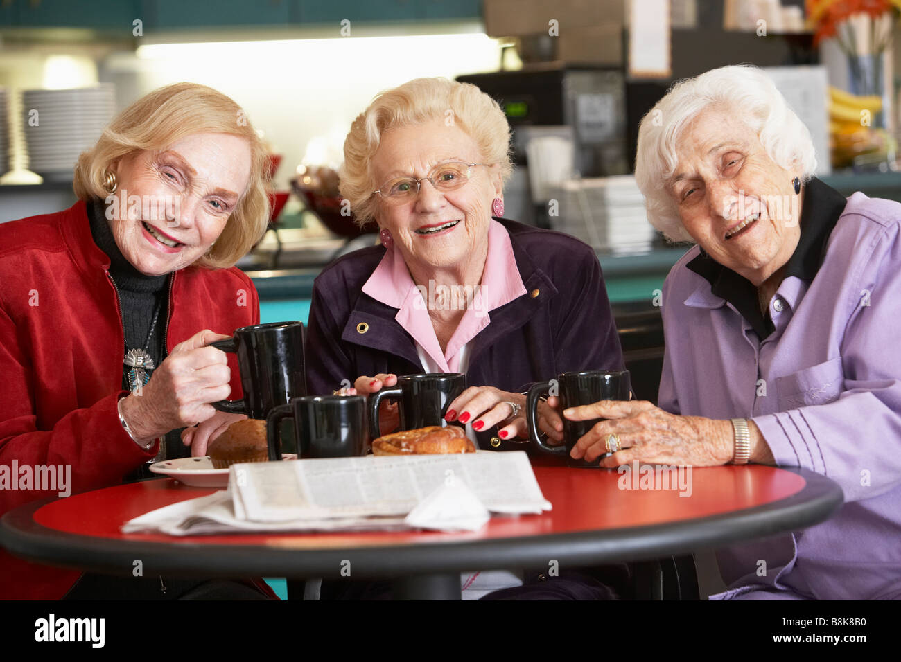Senior women drinking tea together Stock Photo - Alamy