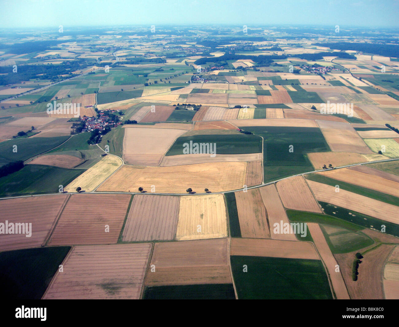 An aerial view of the fields of a farming landscape in Germany Stock ...