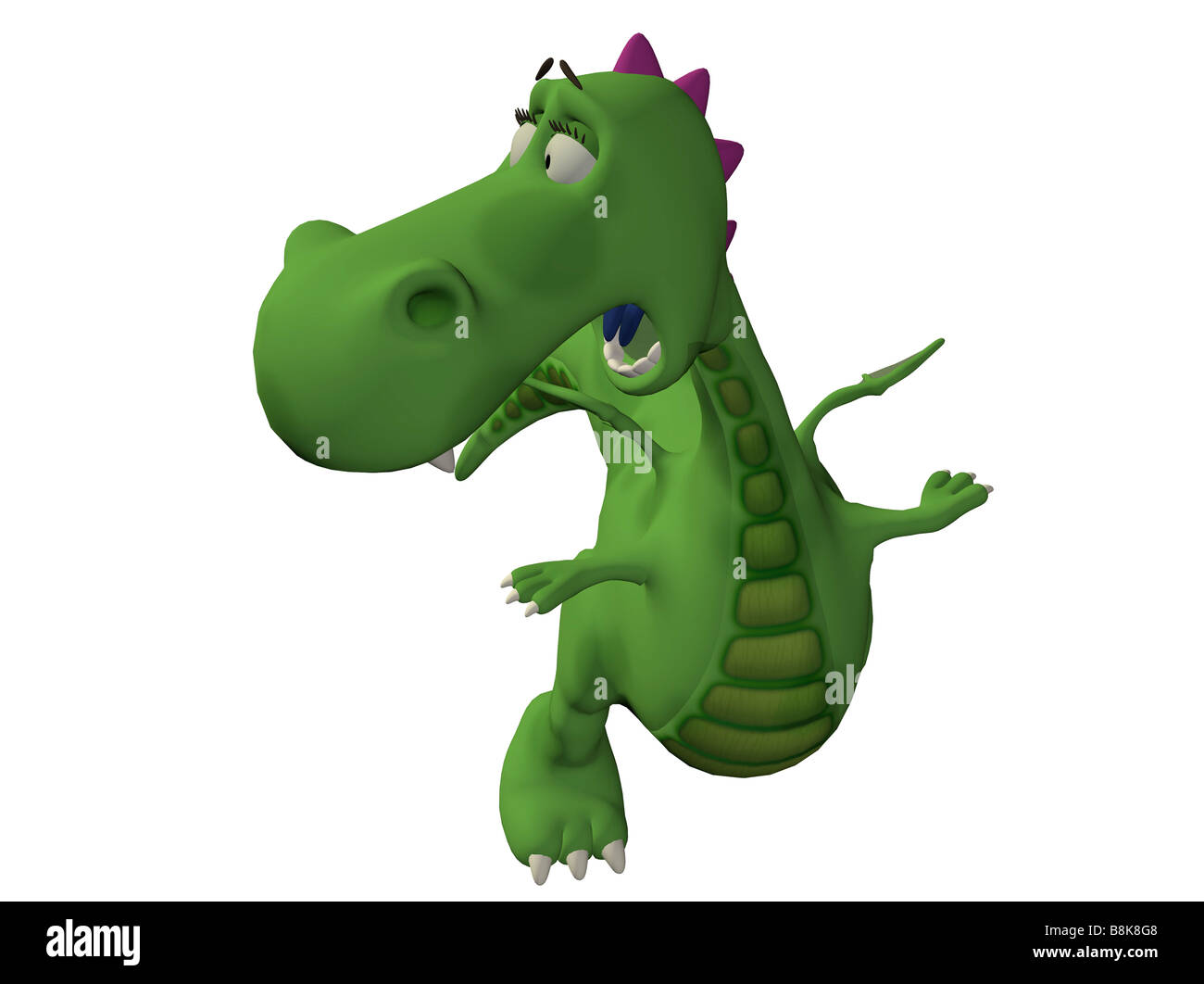 Cartoon dragon flying isolated on white background Stock Photo - Alamy