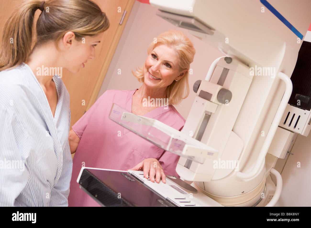 Nurse With Patient About To Have A Mammogram Stock Photo - Alamy