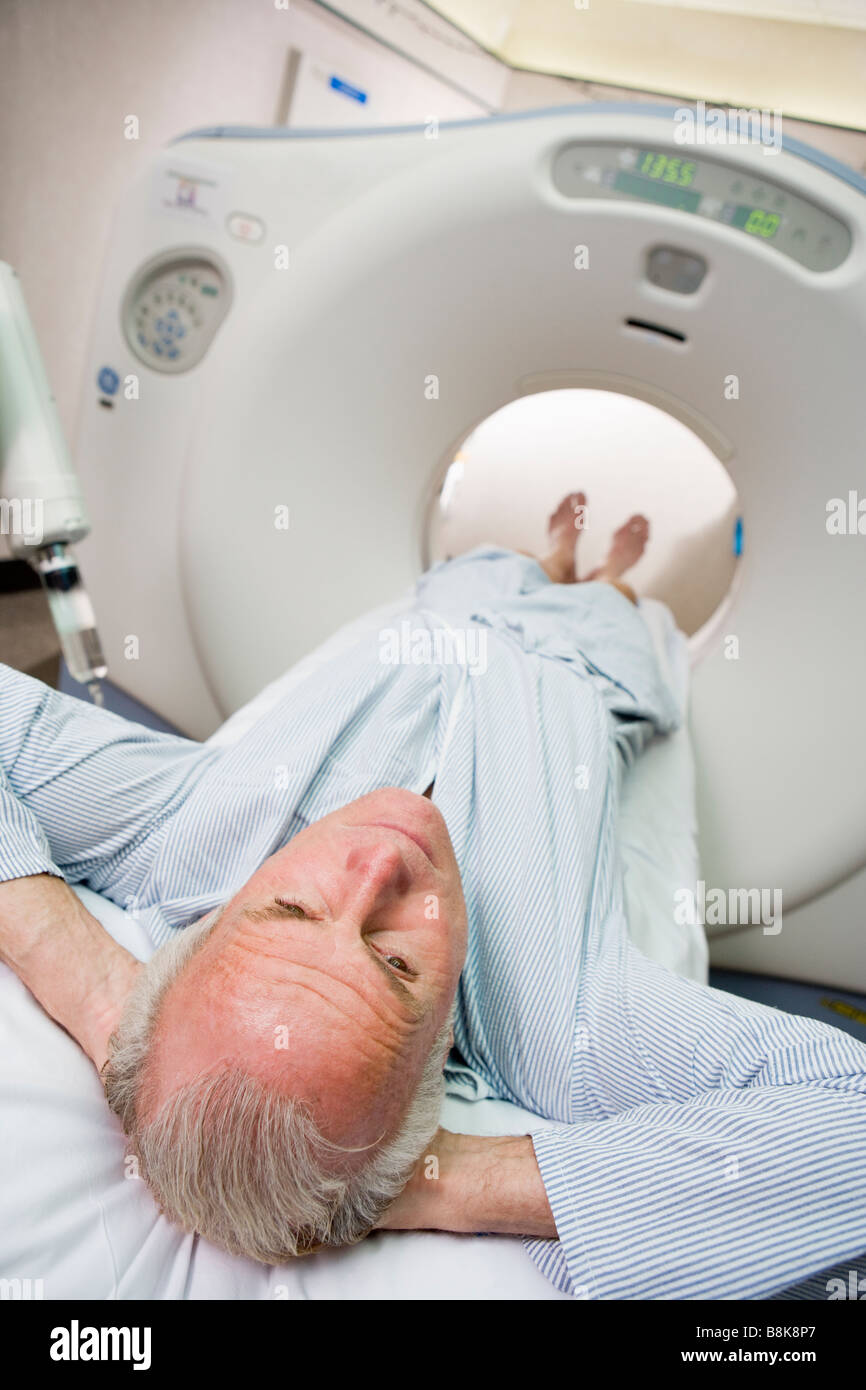 Patient About To Have A Computerized Axial Tomography (CAT) Scan Stock ...