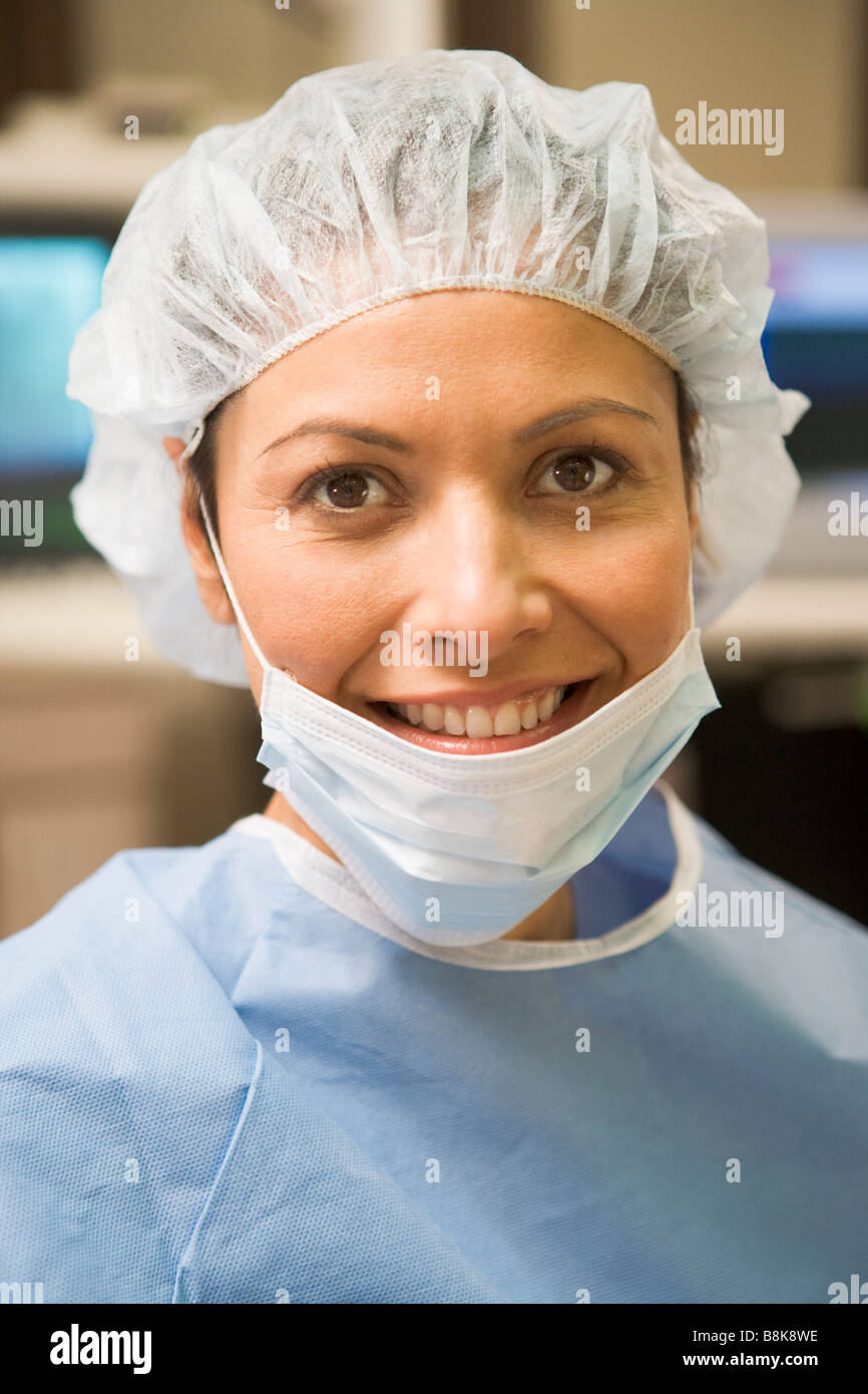Portrait Of Surgeon In Surgical Scrubs Stock Photo - Alamy