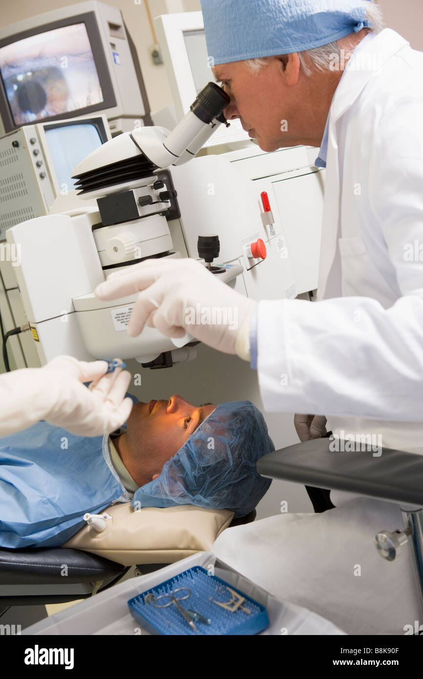 Doctor Checking Patient's Eyes Stock Photo - Alamy