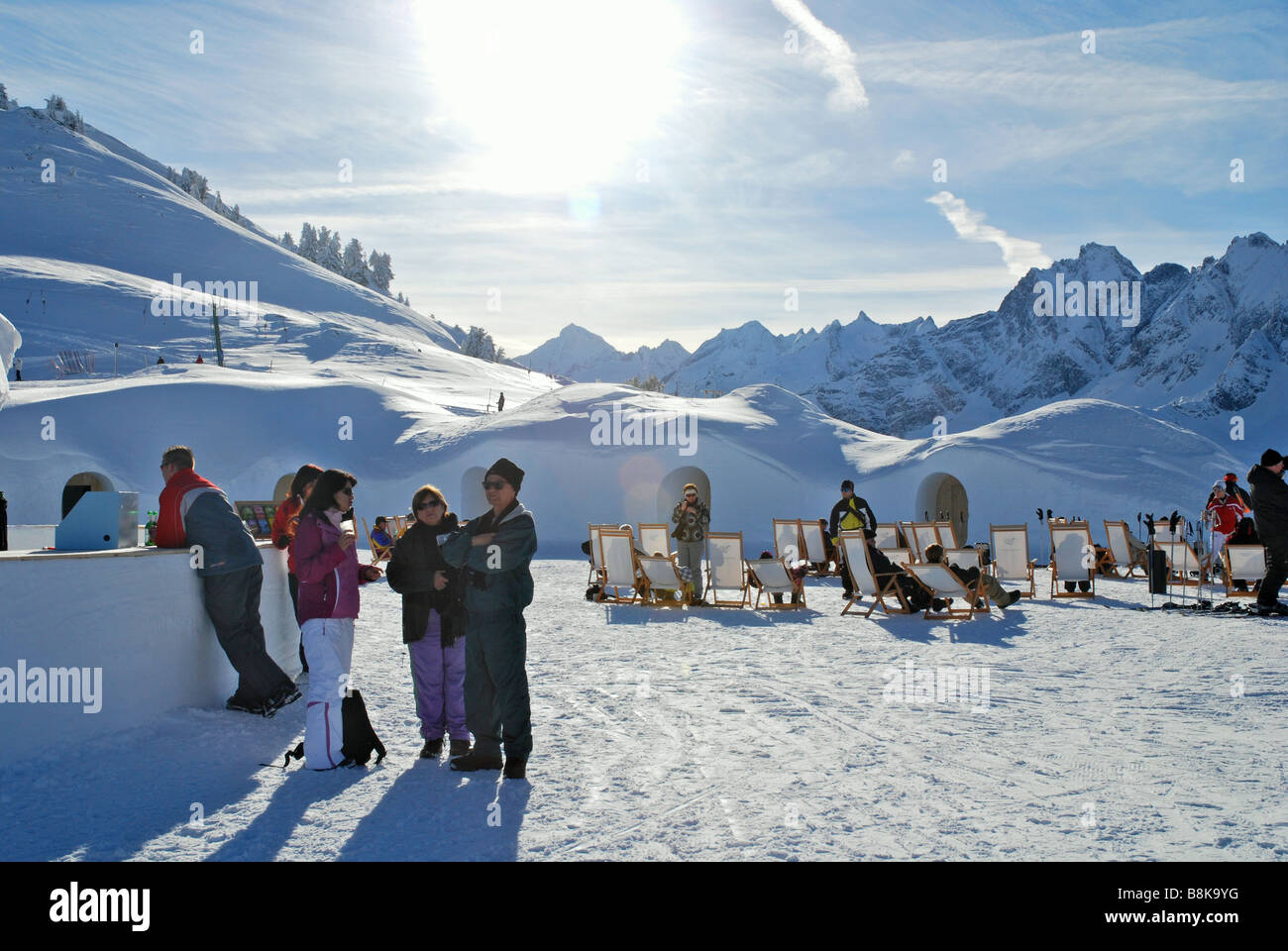 The White Lounge cafe bar Ahorn mountains Mayrhofen Austria Stock Photo ...