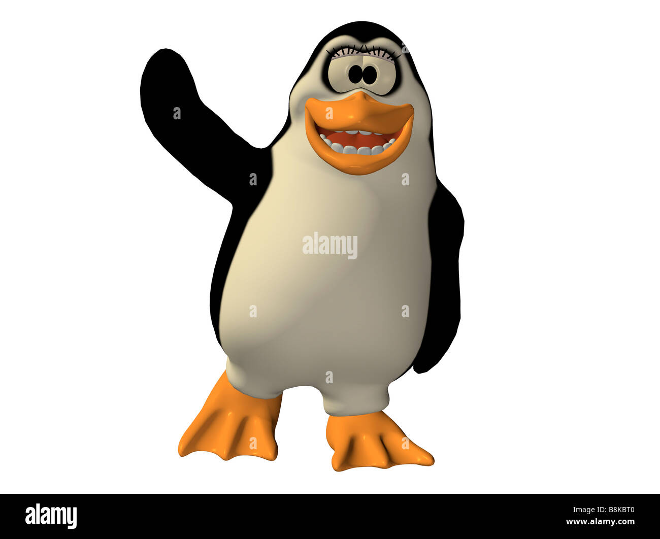 cartoon penguin waving looking happy isolated on white background Stock ...