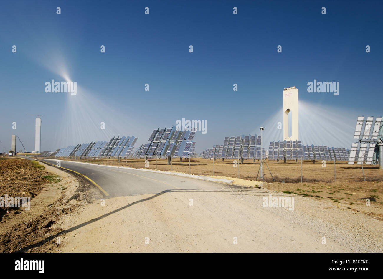 The PS10 solar tower power plant produces clean thermoelectric power ...