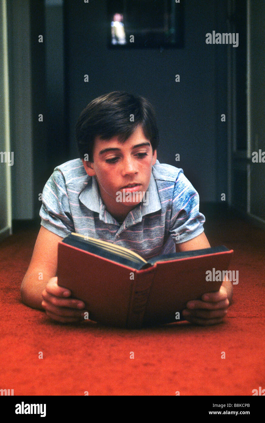 Boy study work homework school read research learn intent attention ...