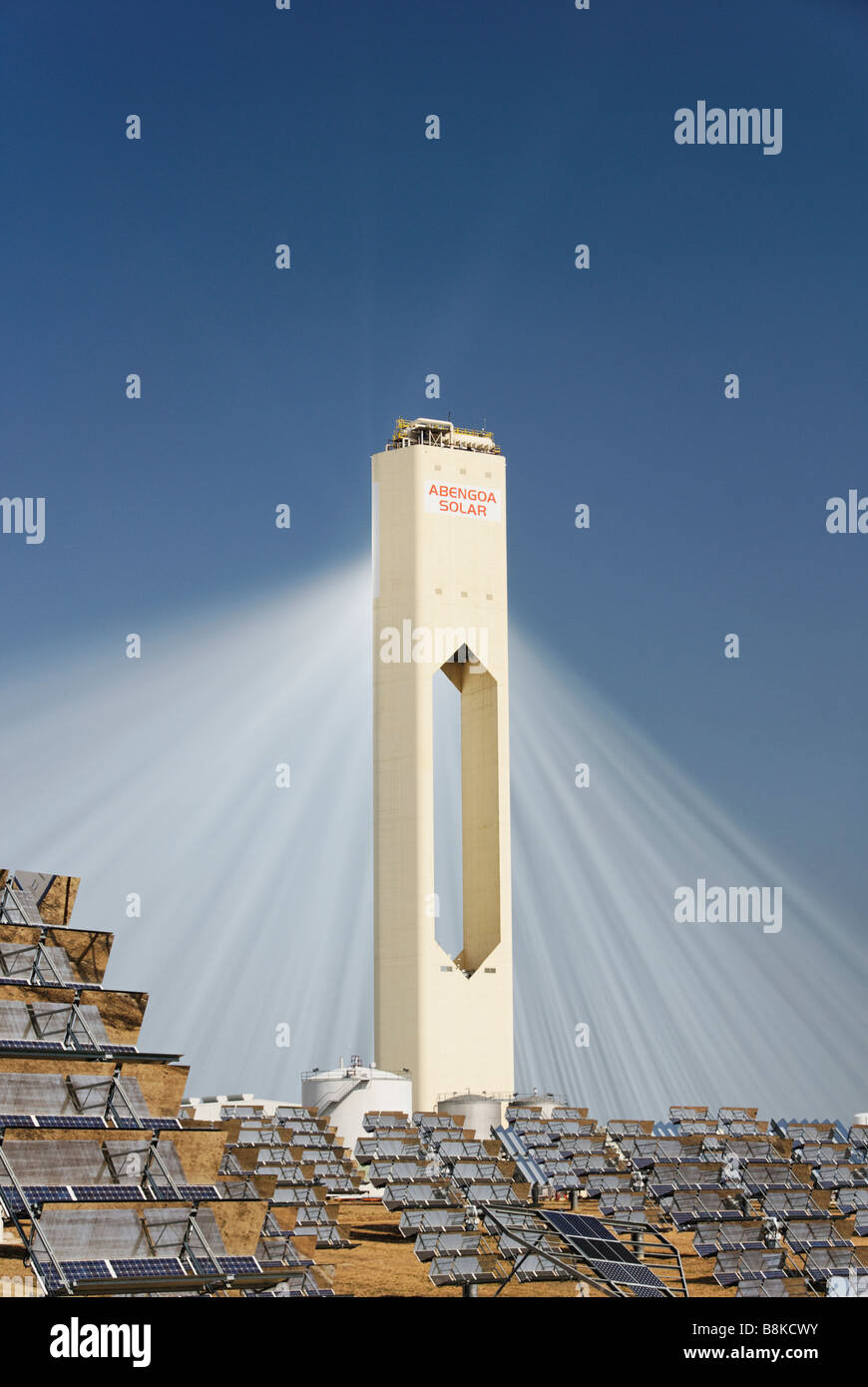 The PS10 solar tower power plant produces clean thermoelectric power ...