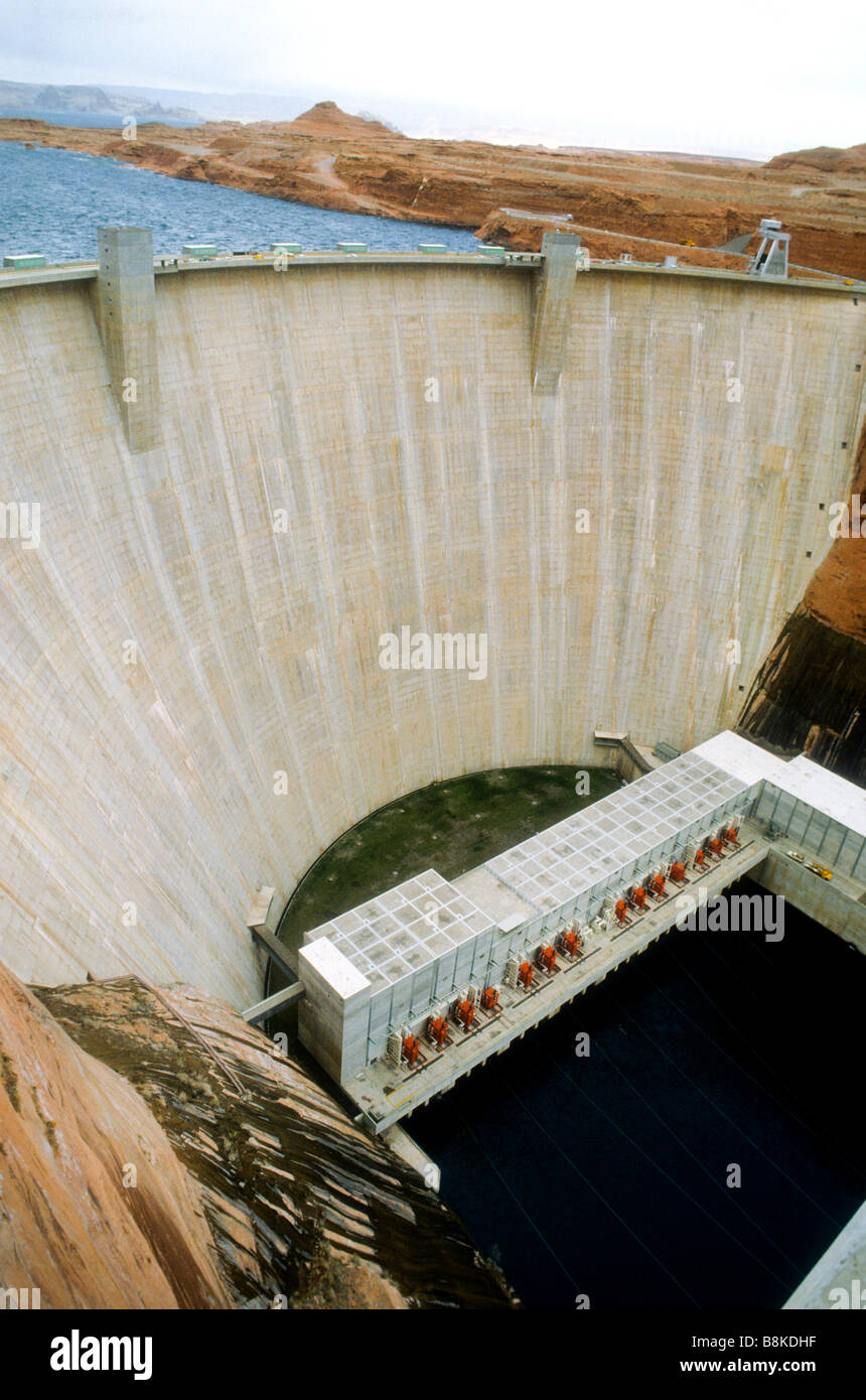 Wall Hoover Dam Lake Mead Nevada USA flood control electric electrical ...