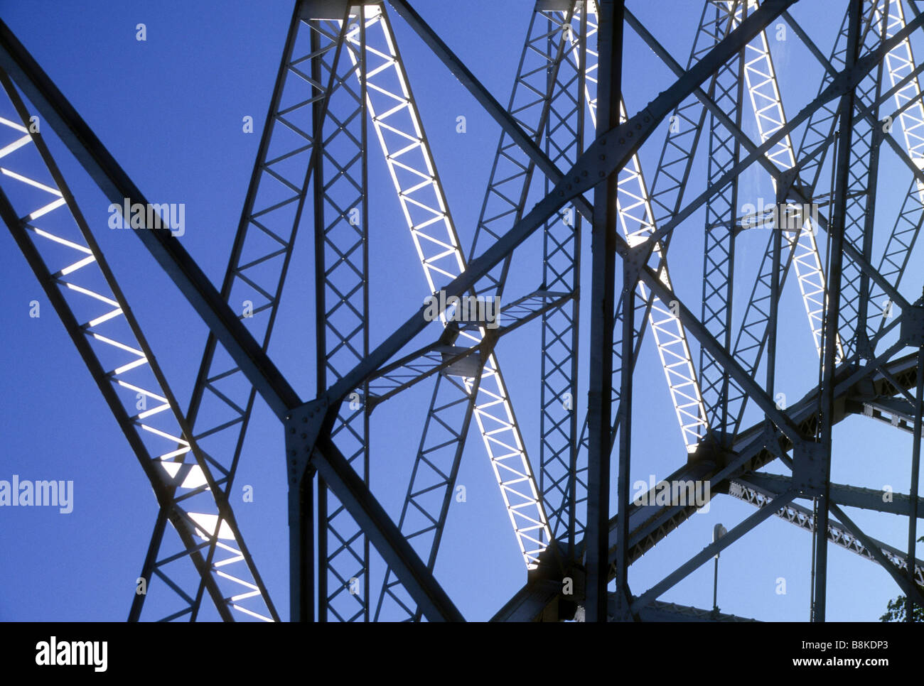 Steel trusses and beams of bridge in California triangle geometry math ...