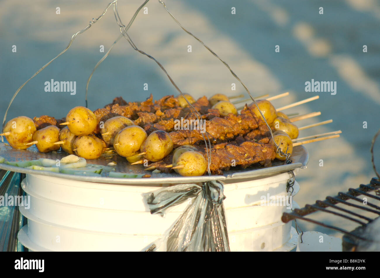 "Pinchos" which is a Colombian term for shish-ka-bob; marinated meat ...