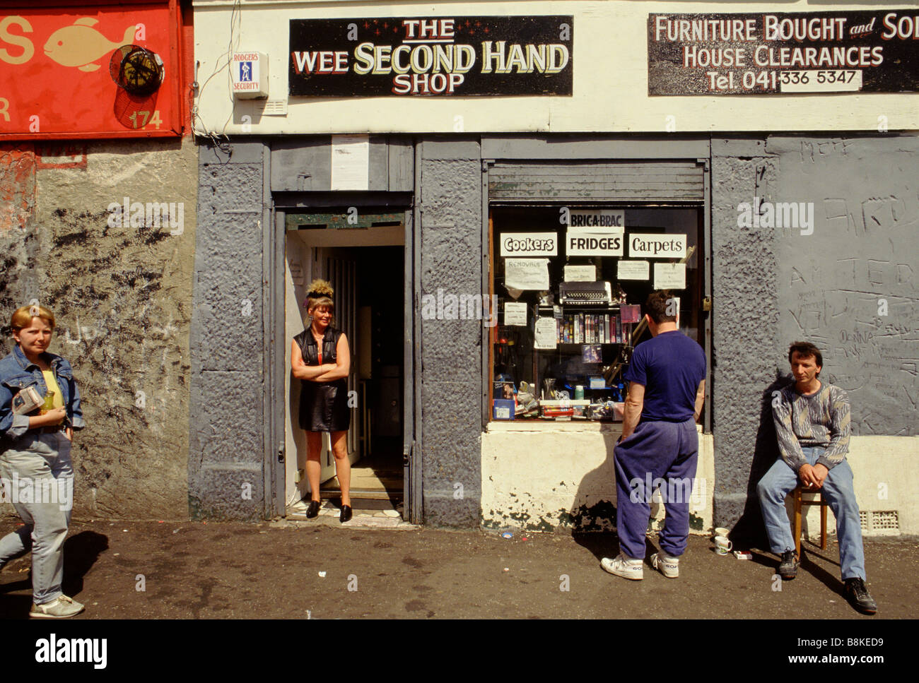 Possil Park Glasgow Scotland UK Daily life on the street of one of the ...