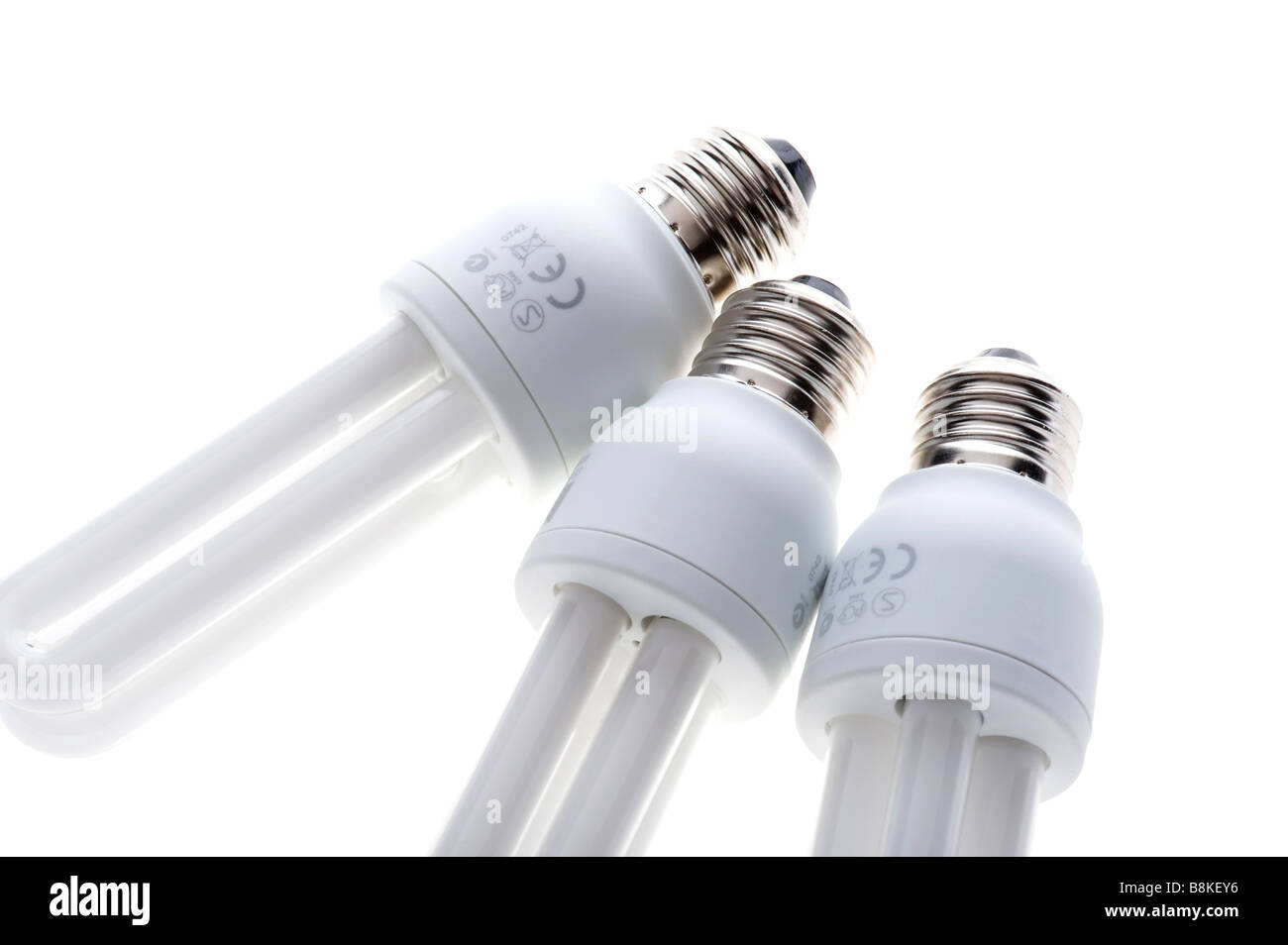 object on white compact florescent light bulb Stock Photo - Alamy