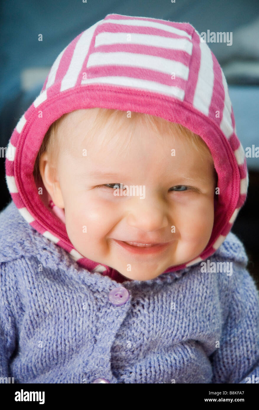 Portrait of a nine month old baby girl Stock Photo - Alamy