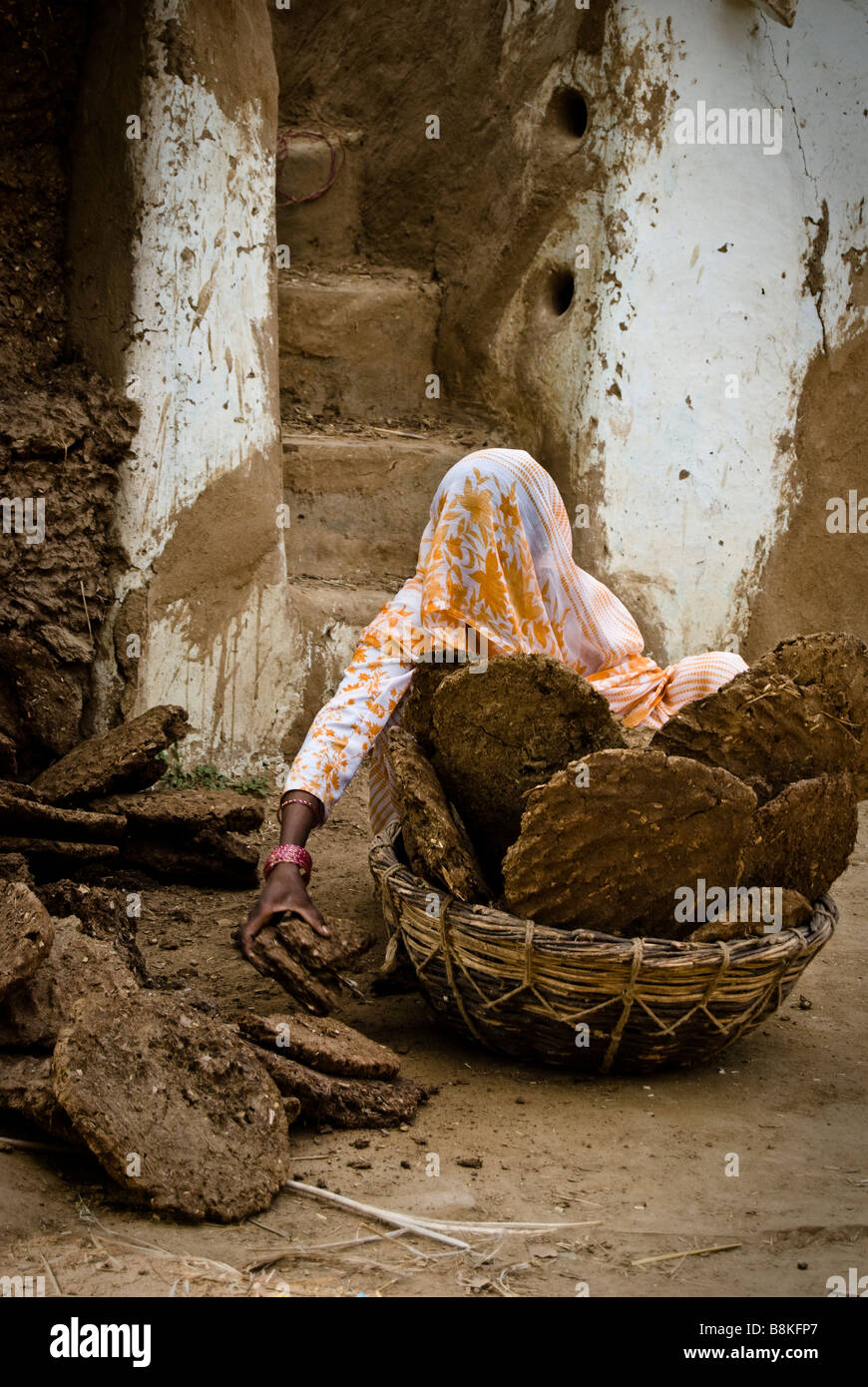 A Hindu Indian woman going about her daily routine in this traditional ...
