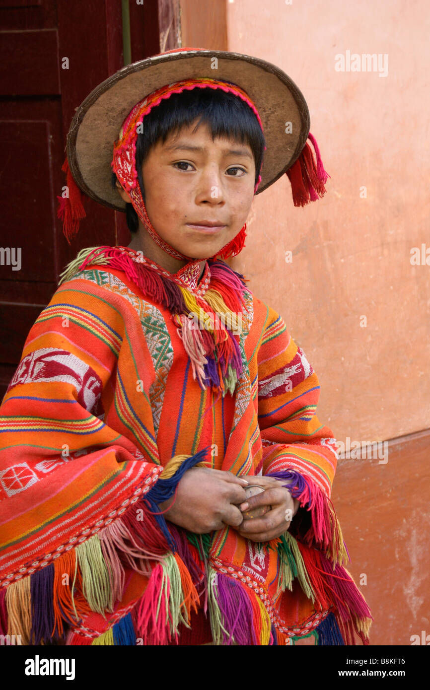 Quechua Indian boy, Willoq, Urubamba Valley, Peru Stock Photo - Alamy