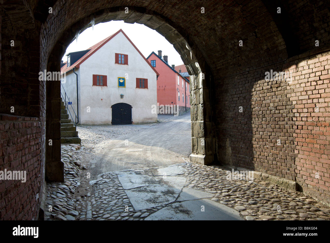 Side entrance to Varberg Castle in Sweden Stock Photo - Alamy