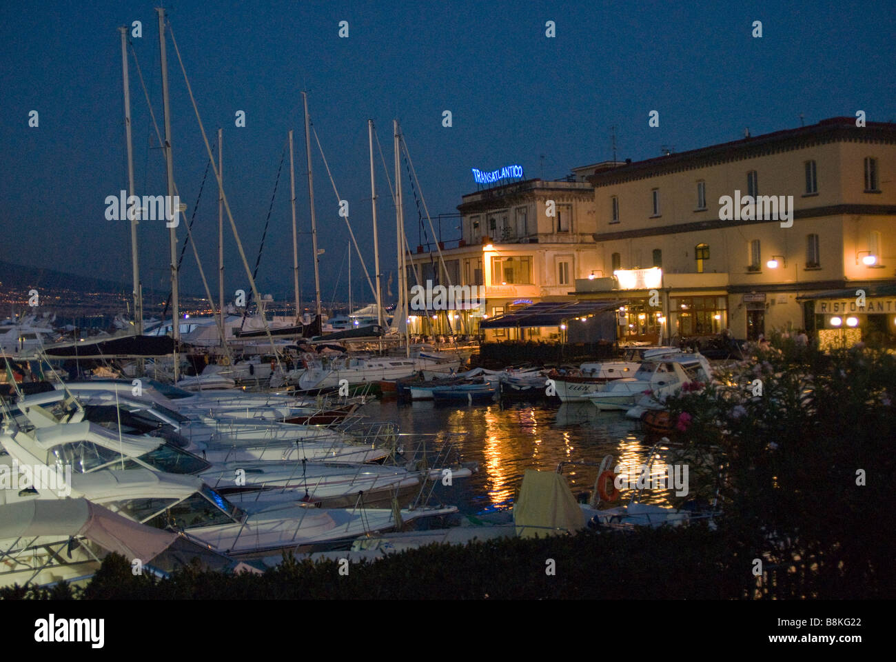 Naples Harbour at night Stock Photo - Alamy