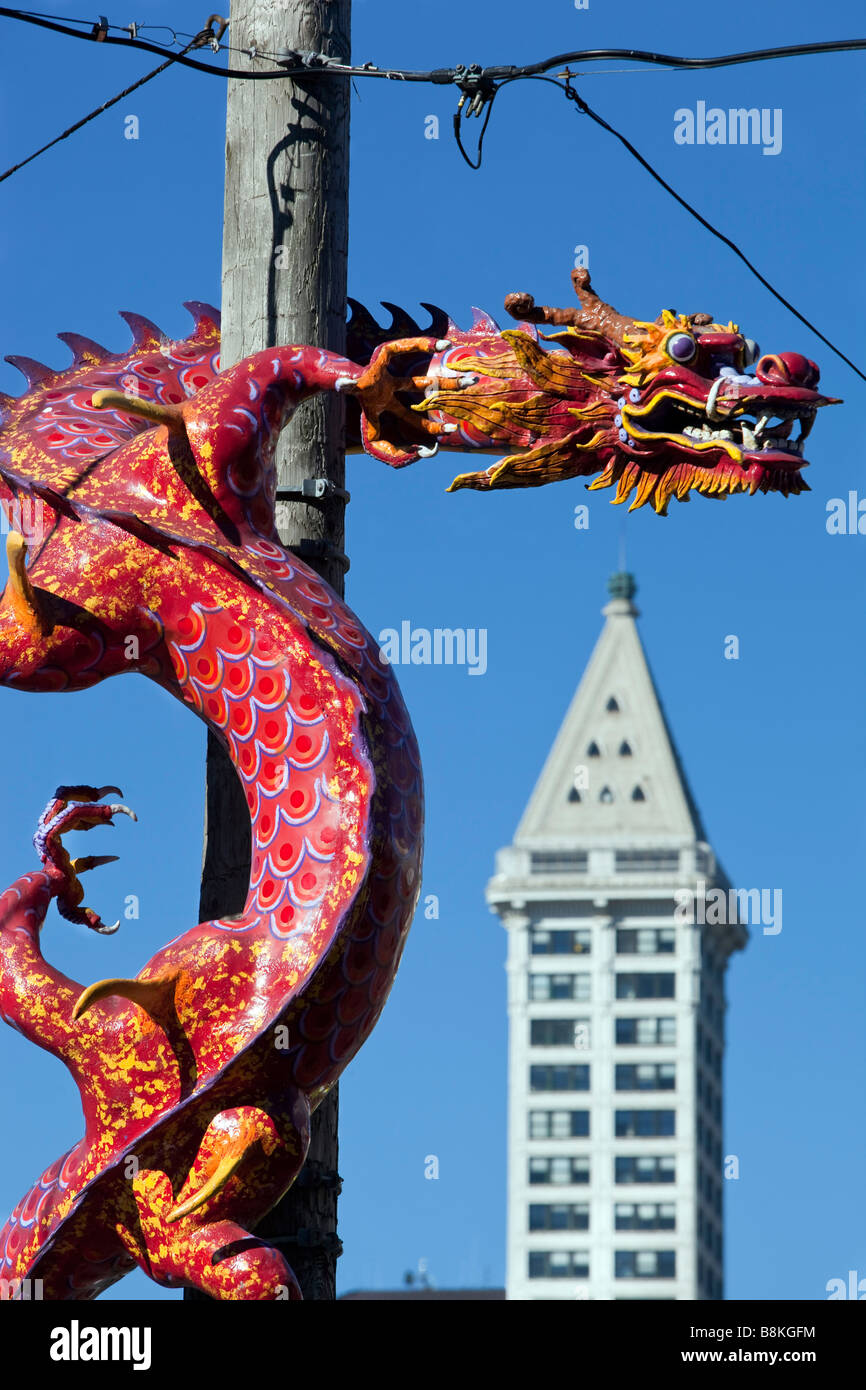 Dragon in International District Smith Tower, Seattle, Washington, USA ...