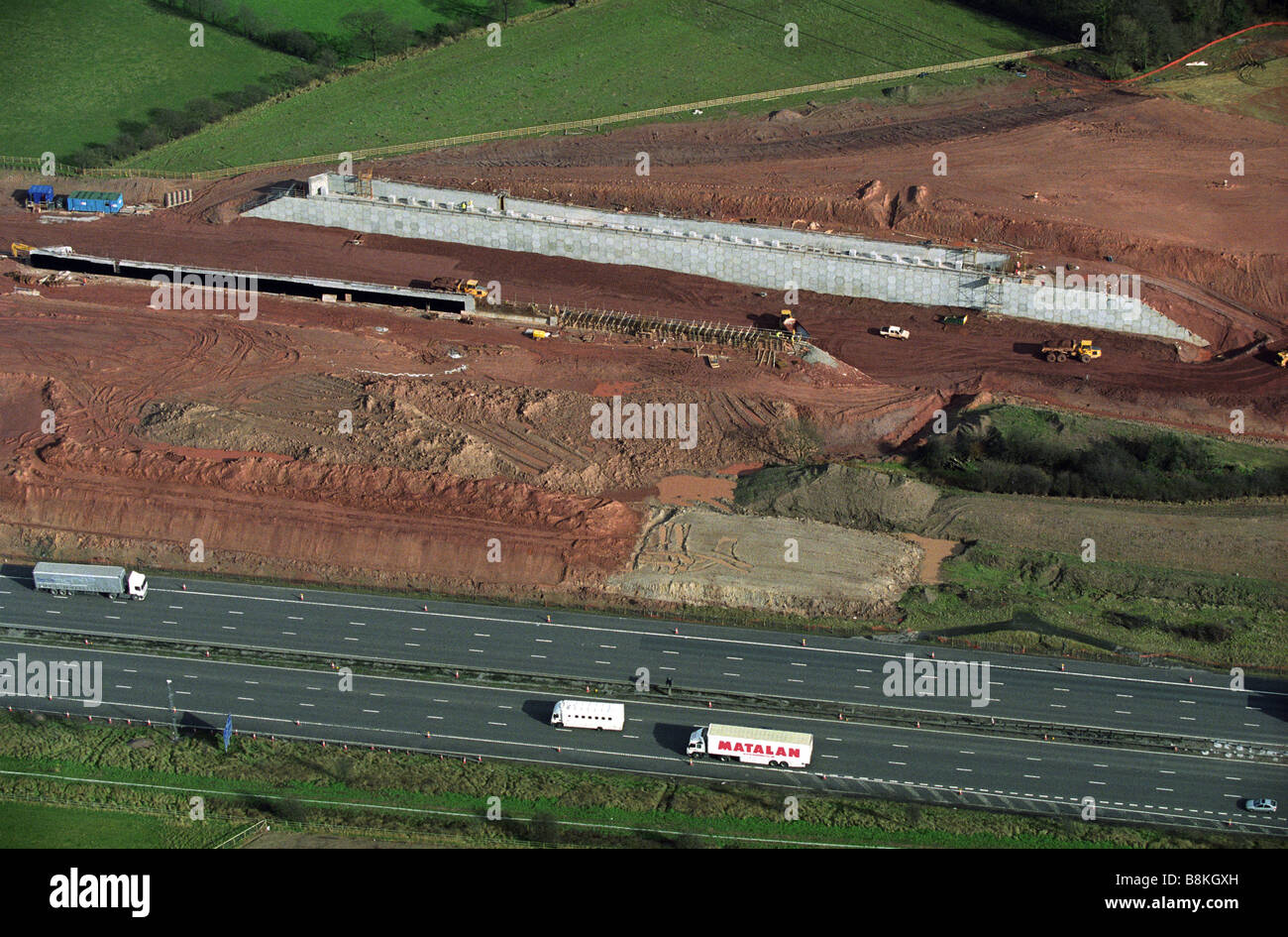 Aerial view of the M6 Toll Road under construction Stock Photo - Alamy